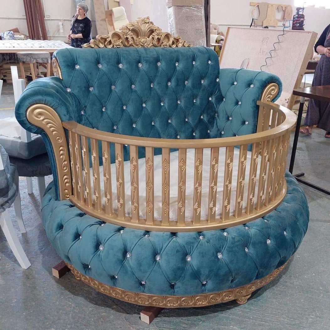 Royal Palace Round Crib | Luxury Round Baby Crib - Rhinestone – Boss ...